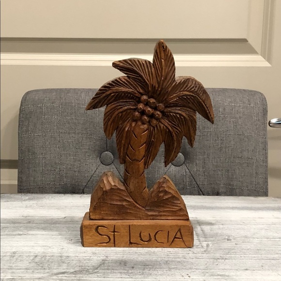 Accents | St Lucia Wood Carved Palm Tree Decoration | Poshmark